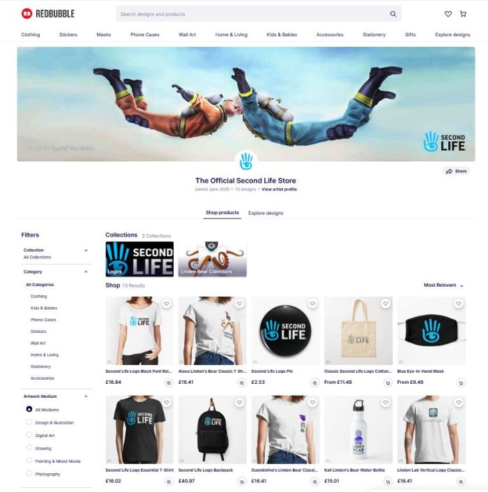 Linden Lab launches the Official Second Life Merchandise store – Inara ...