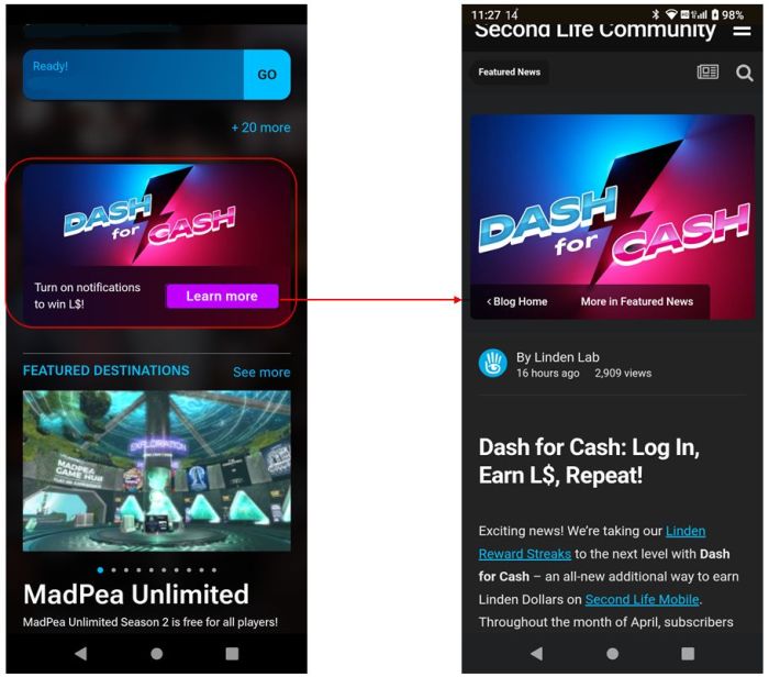 Second Life Mobile “Dash for Cash” – Inara Pey: Living in a Modemworld