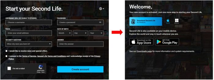 A short look at the refreshed Second Life web-based join flow – Inara ...